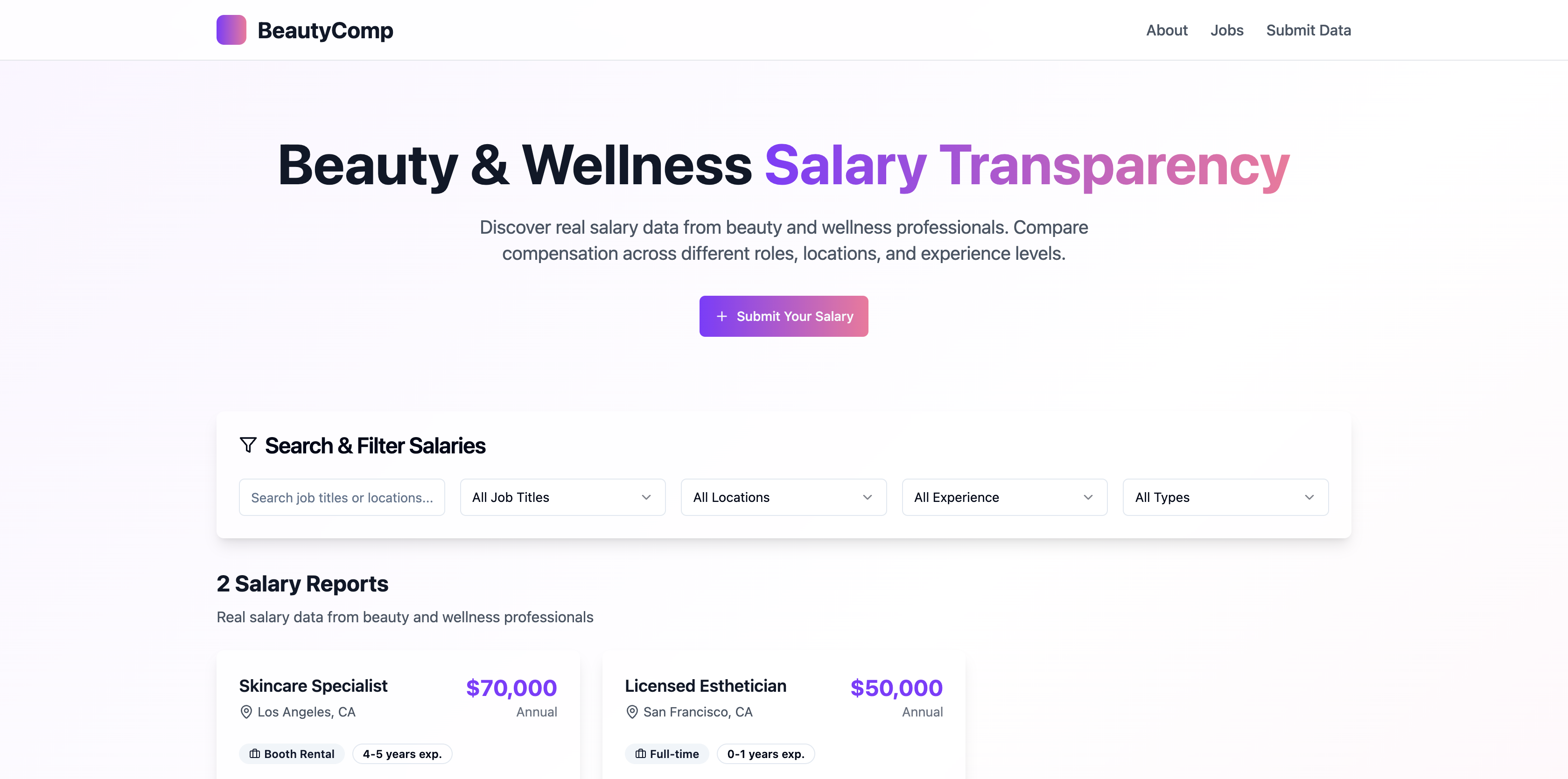 BeautyComp - Beauty & Wellness Pay Transparency